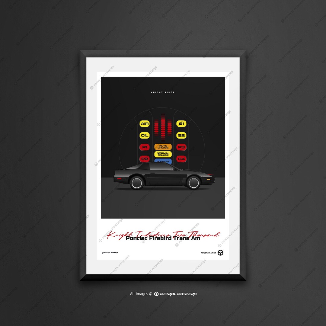 Knight Rider KITT Poster: Pontiac Firebird Trans Am Illustration - Etsy