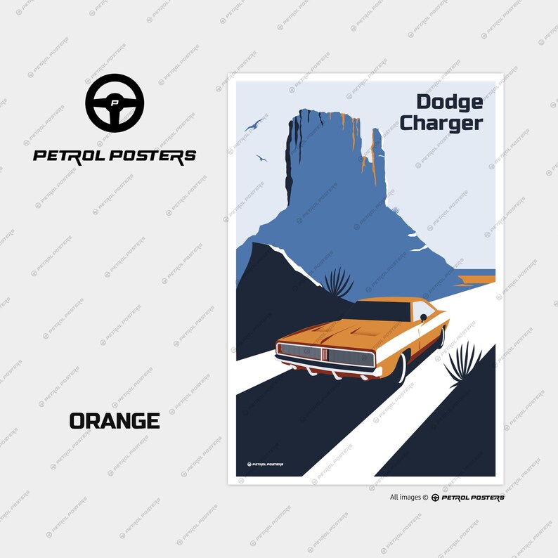 Dodge Charger Car Poster, Car Art, Art Prints, Wall Art, American ...