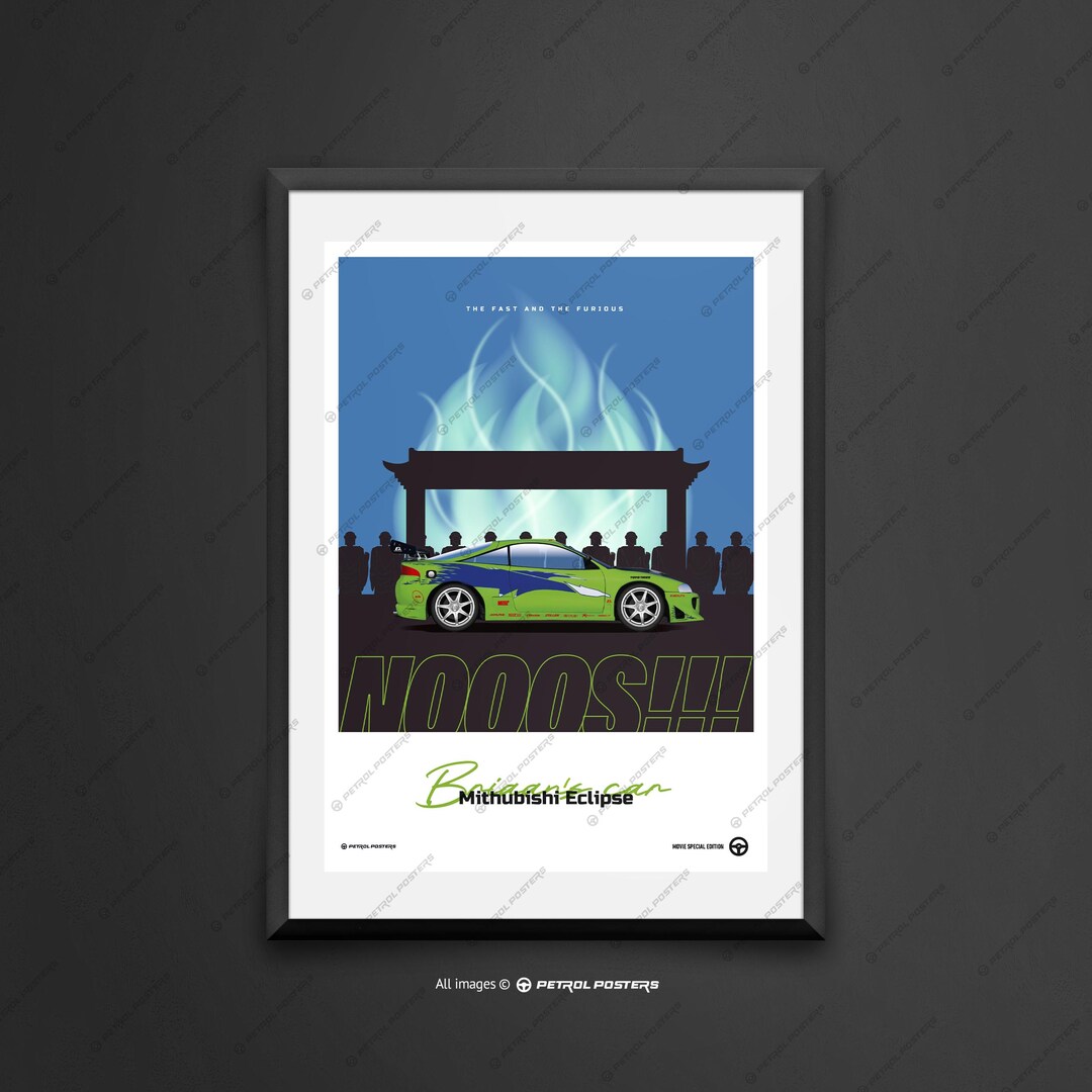 Fast & Furious | Brian's Car | Mithubishi Eclipse | Car Poster ...