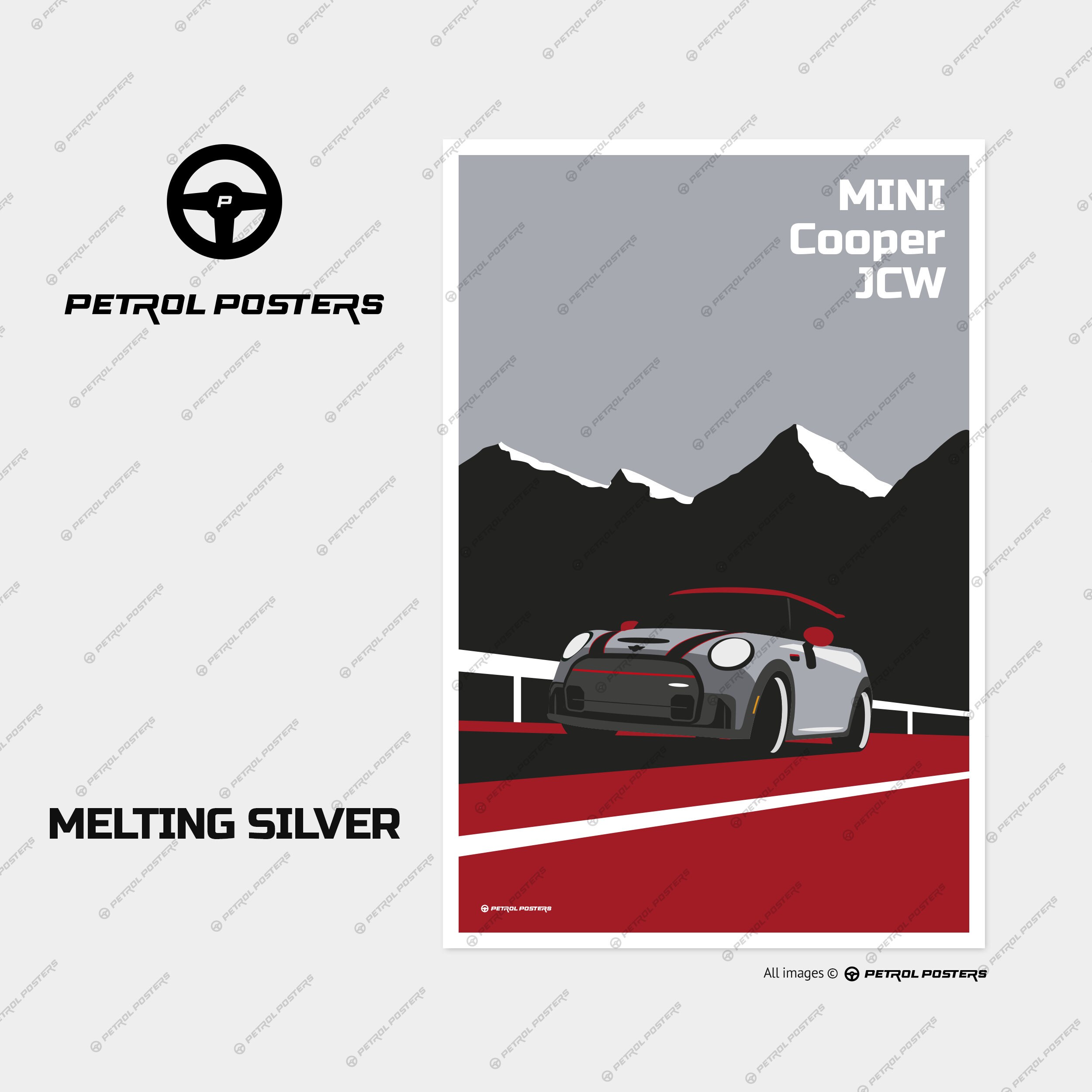 MINI Cooper JCW - Car Poster, Car Art, Art Prints, Wall Art, Birthday ...