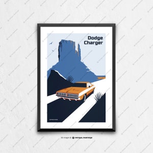Dodge Charger Art Print: American Muscle Car Poster - Etsy