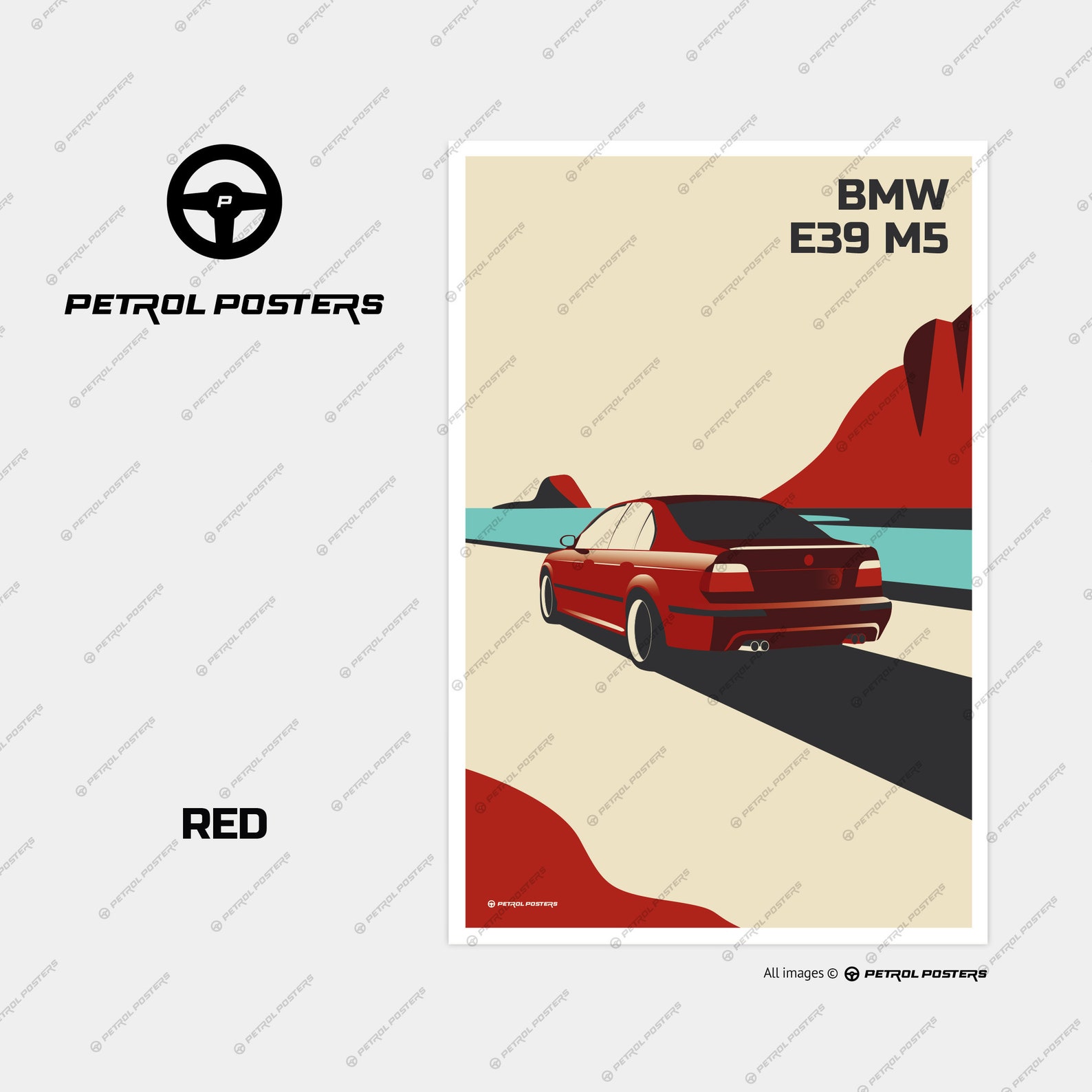 BMW E39 M5 - Car Poster, Car Art, Art Prints, Wall Art, Birthday Gift ...