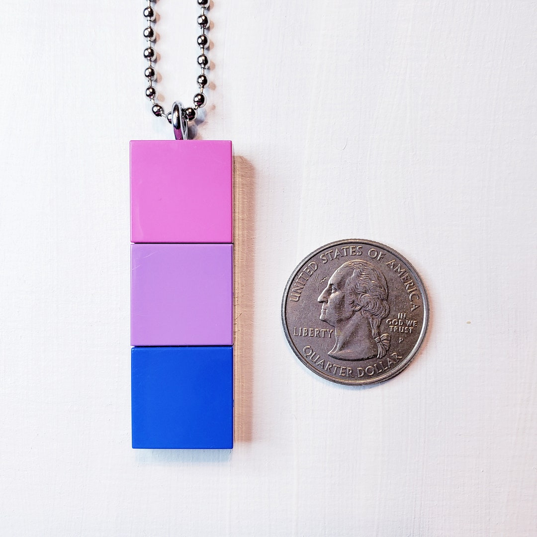 LGBTQ+ Bisexual Flag Inspired Lego (R) Necklace. Blue, Pink, and ...