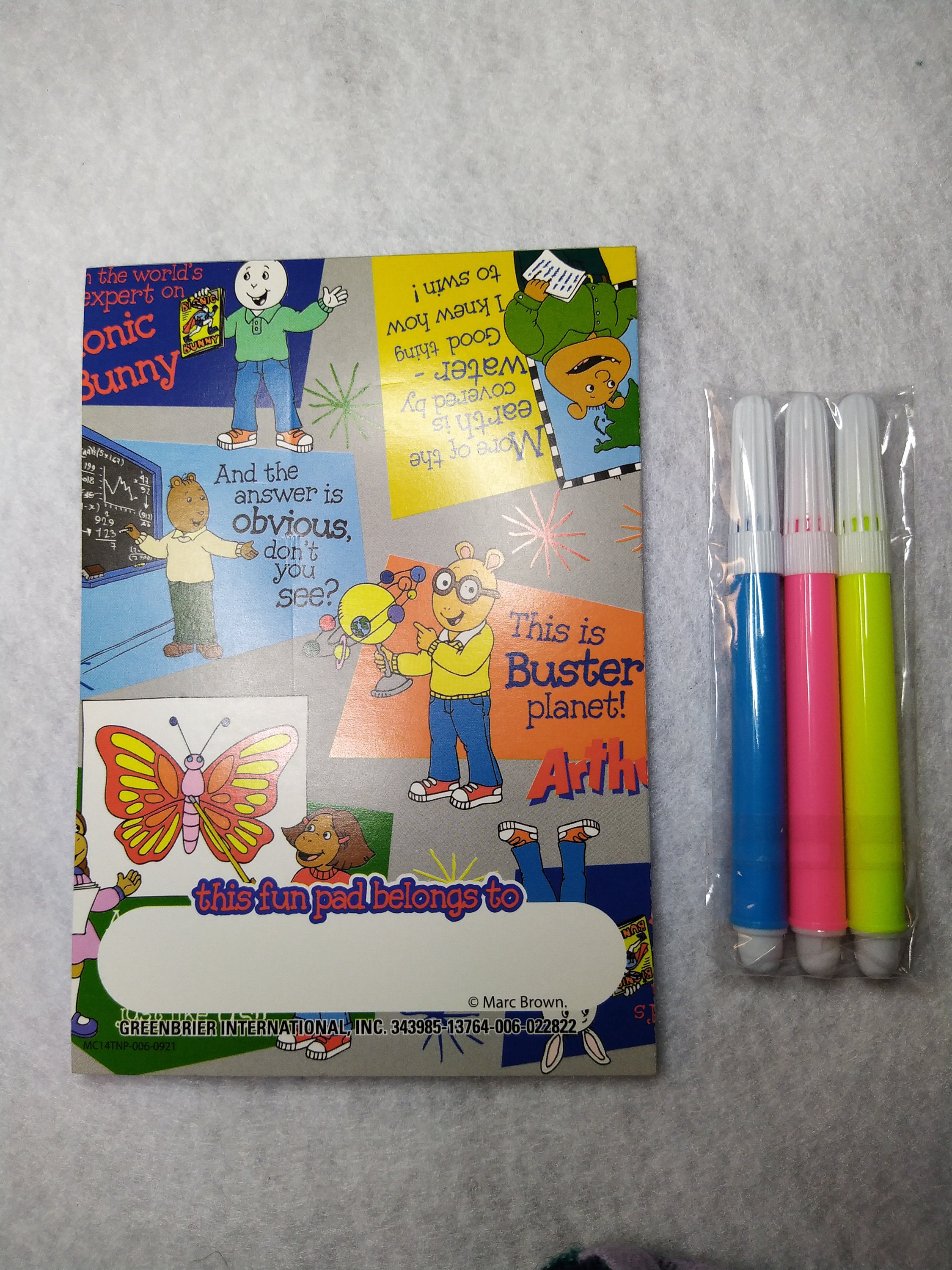 Arthur PBS Kids Craft Kit: Coloring, Stickers, Activity Pad - Etsy
