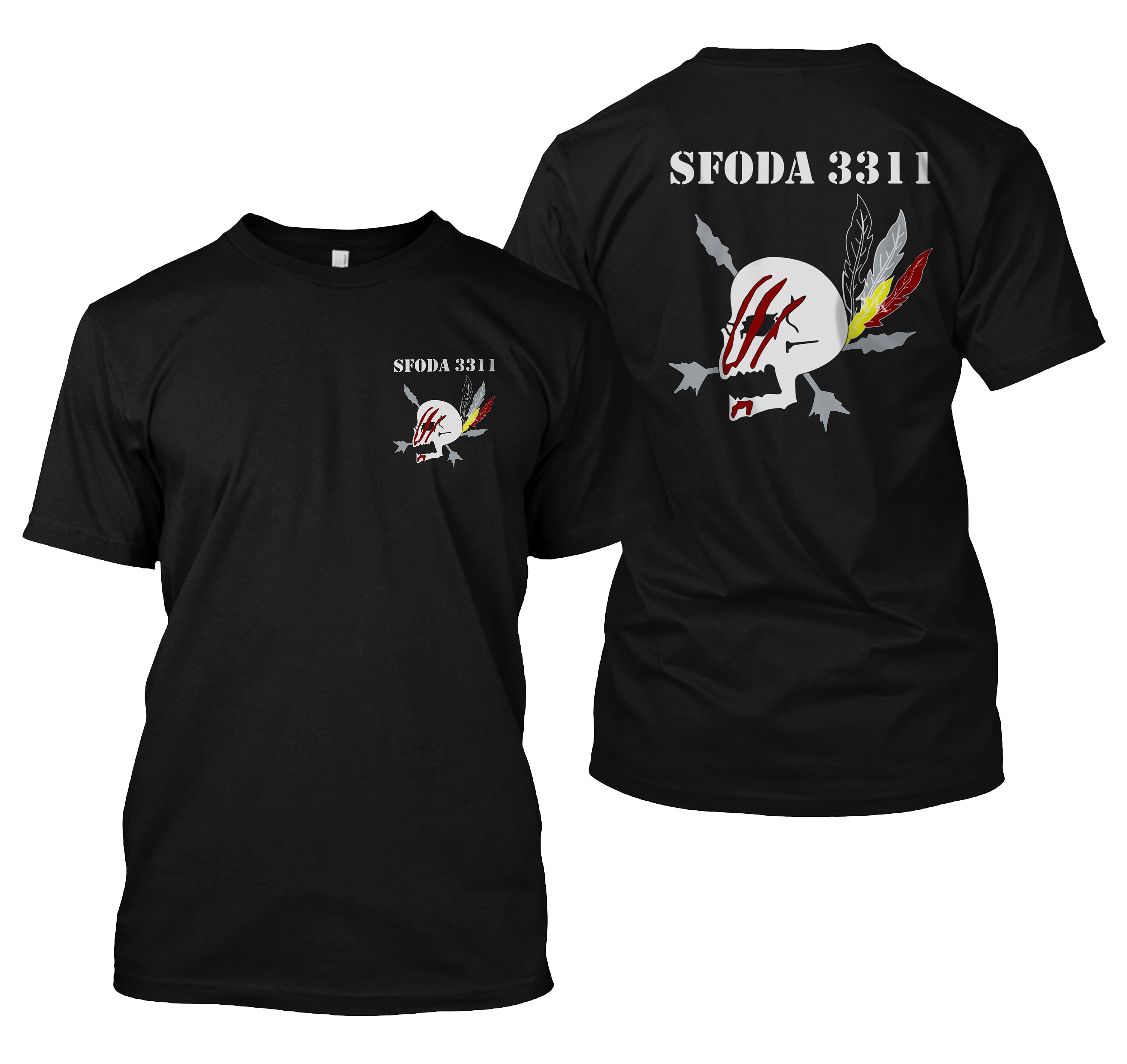 SF ODA 3311 3rd Special Forces Group A Shaped Team Double sided tshirt ...