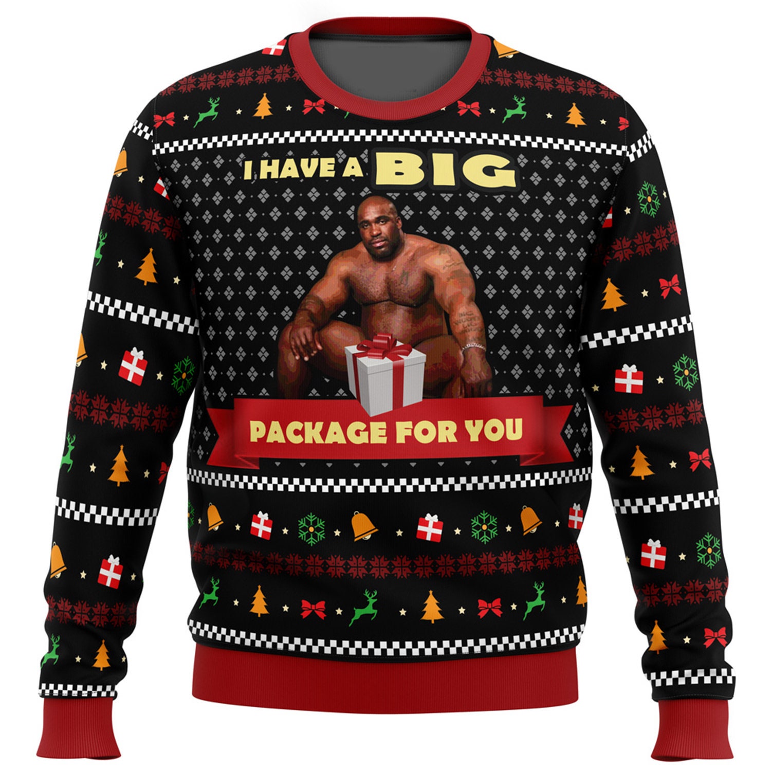 Big Package Barry Wood Meme Ugly Knitted Christmas 3D Sweater sold by ...
