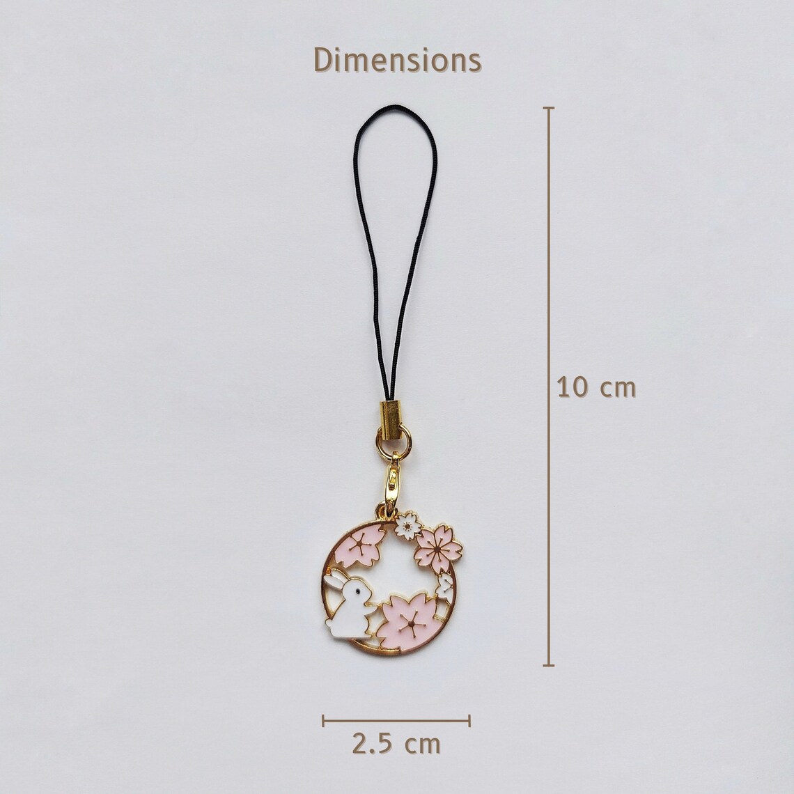 Cute Enamel Sakura Rabbit Keychain & Phone Strap - Etsy