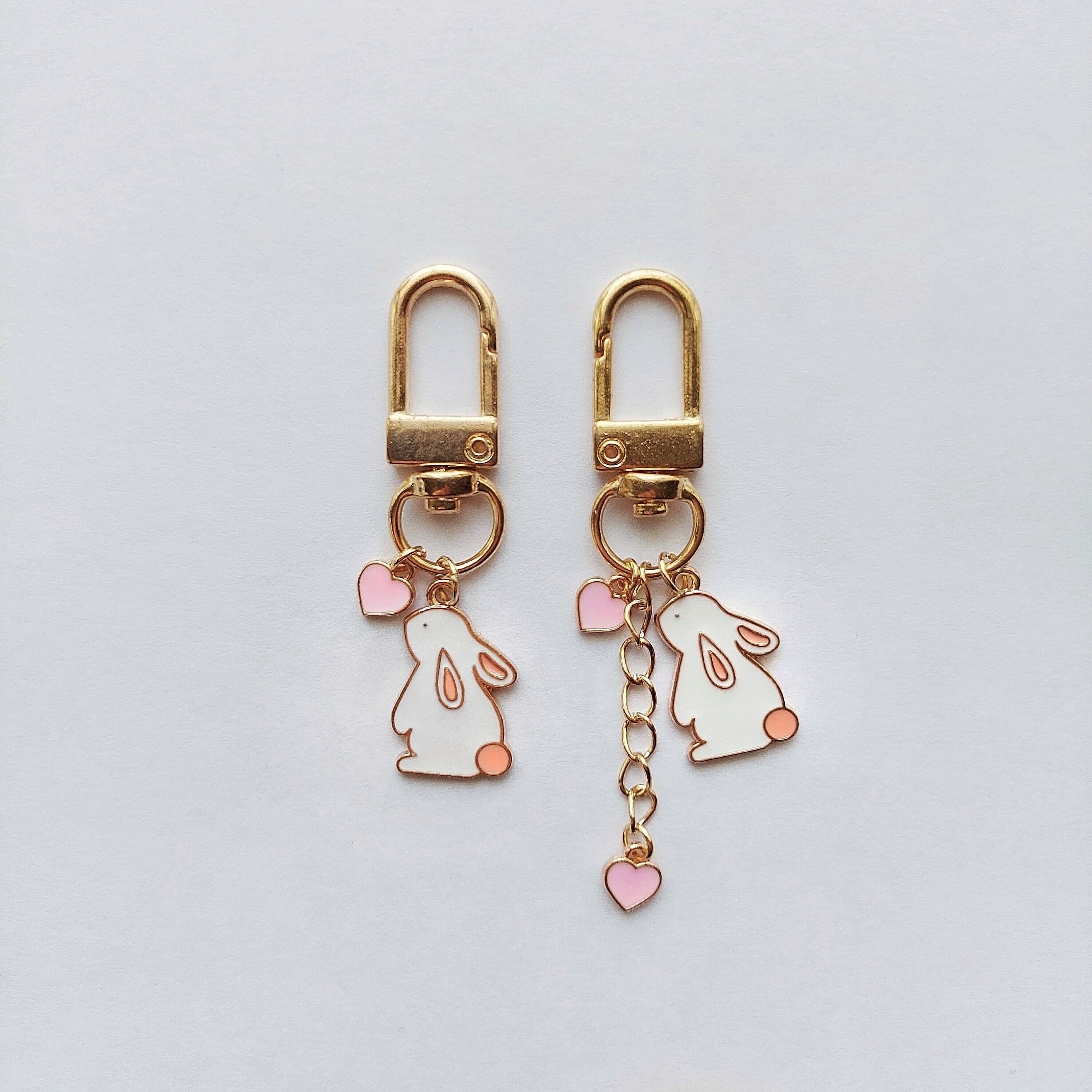 Cute Enamel Rabbit Keychain & Phone Strap - Etsy