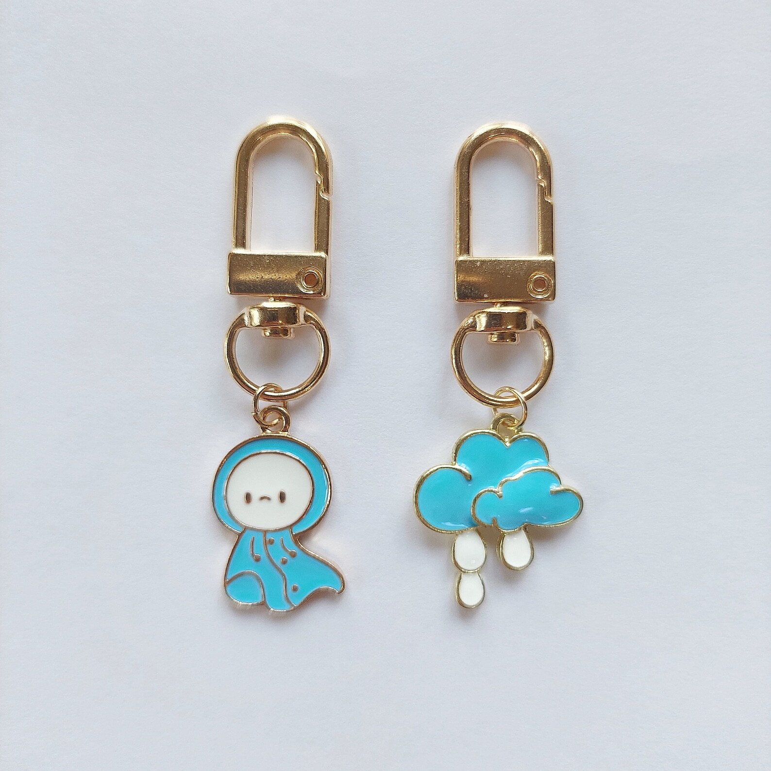 Cute Enamel Rainy Weather Doll Keychain & Phone Strap - Etsy