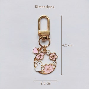 Cute Enamel Sakura Rabbit Keychain & Phone Strap - Etsy