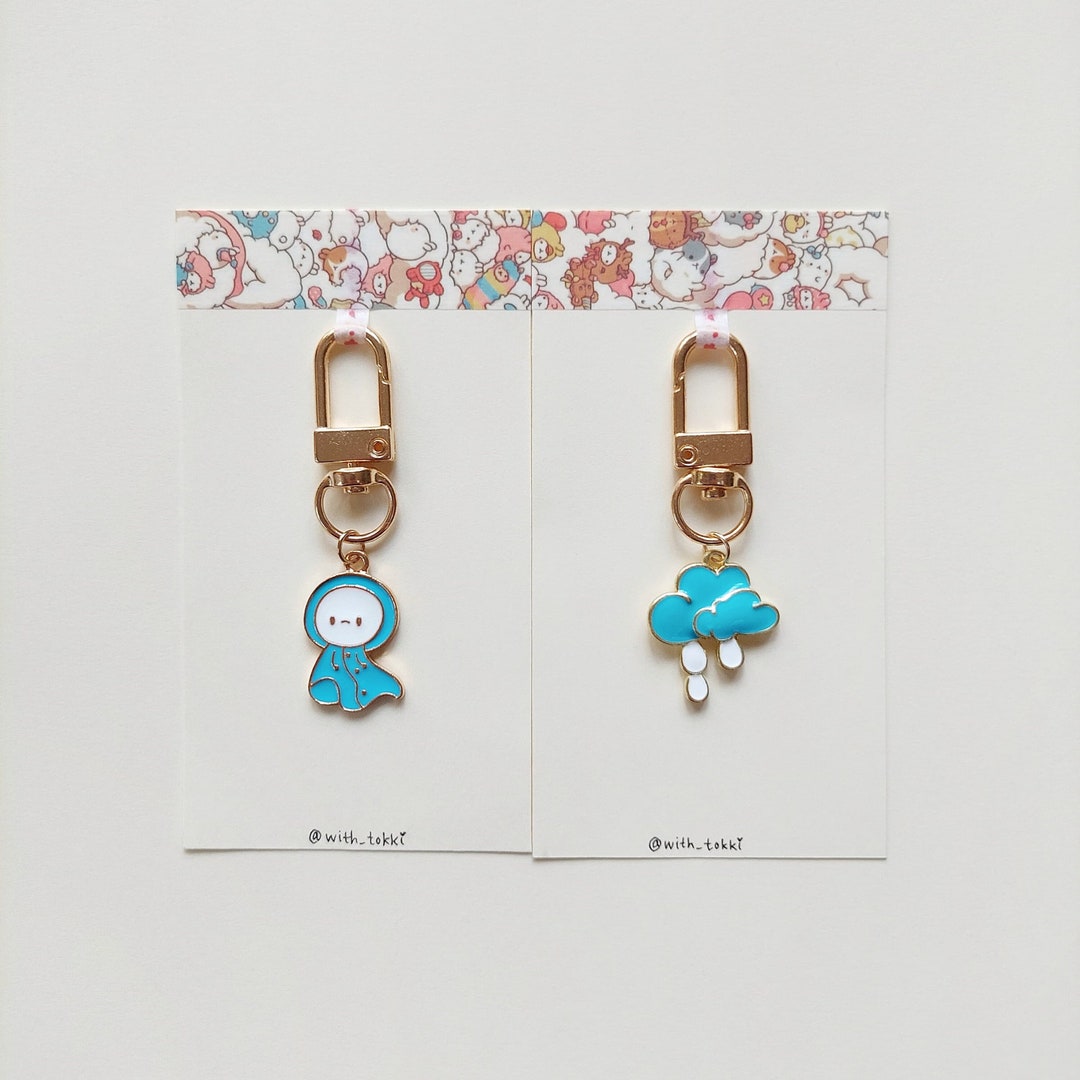 Cute Enamel Rainy Weather Doll Keychain & Phone Strap - Etsy