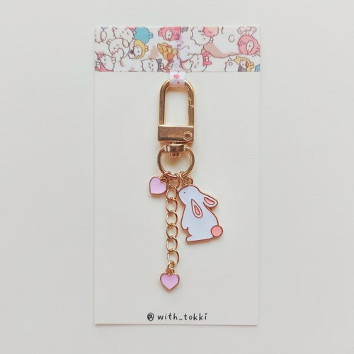 Cute Enamel Sakura Rabbit Keychain & Phone Strap - Etsy