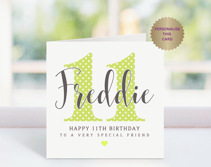 11th Birthday Card for Boy, Eleventh Birthday Card for Girl, 11 Years ...