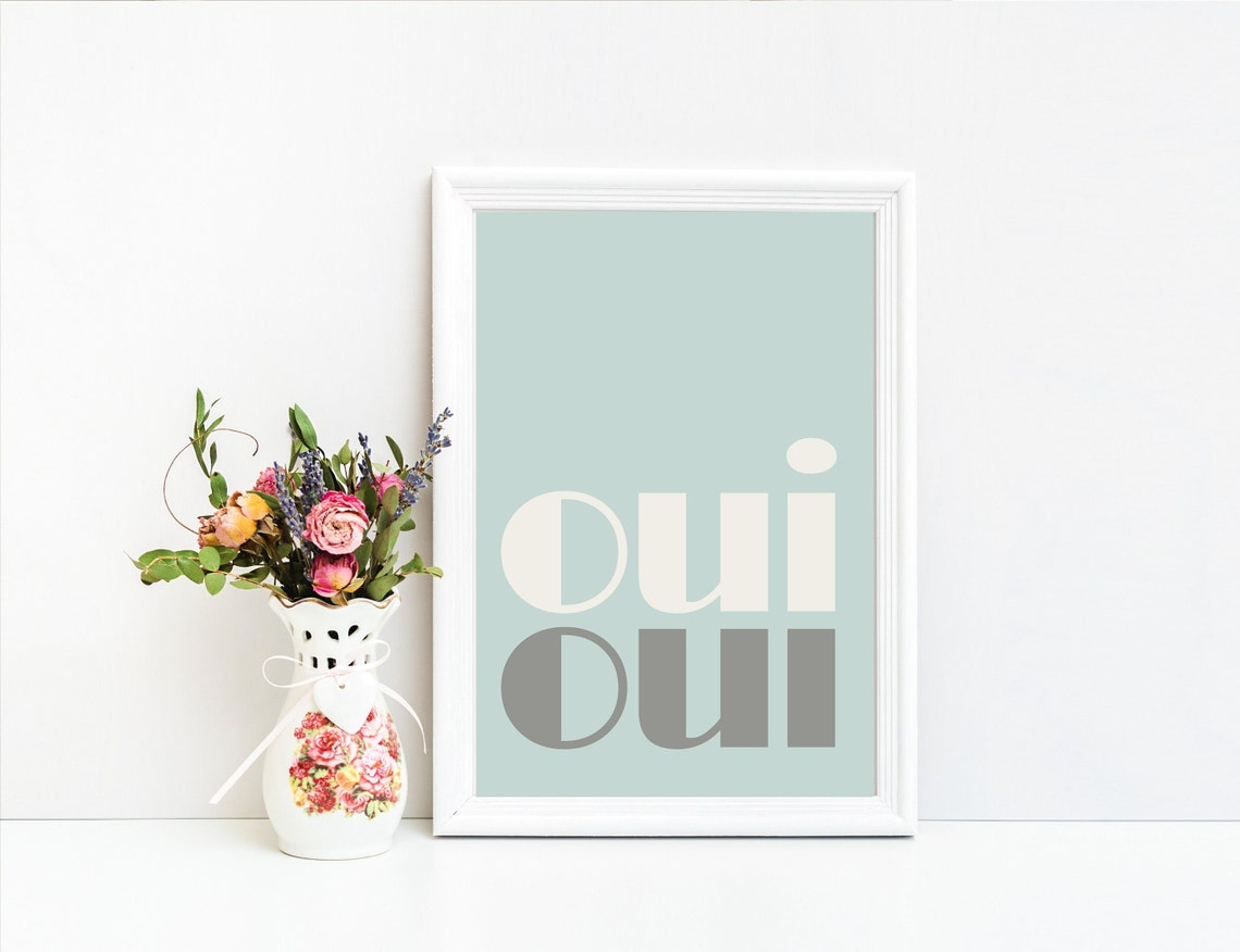 Bathroom Prints Oui Oui French Powder Room Poster Salle | Etsy