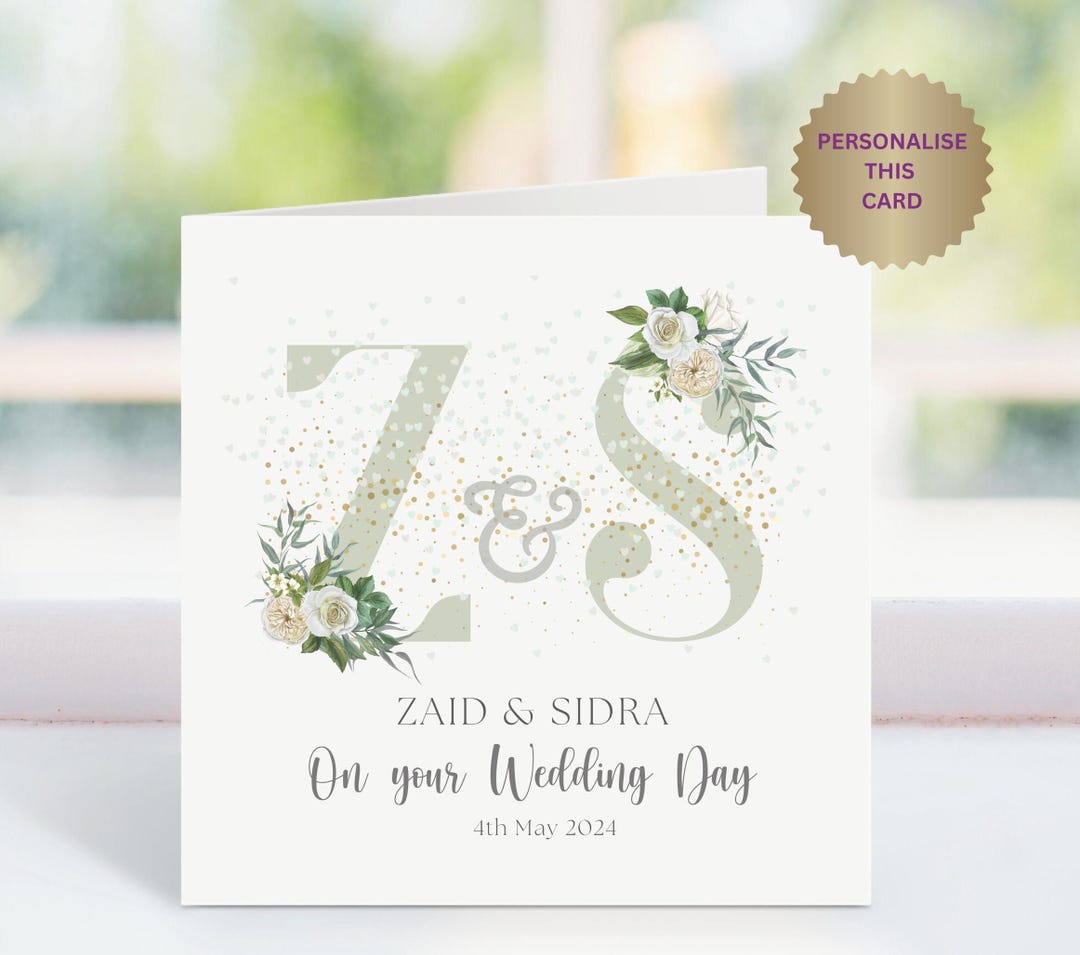 Personalised WEDDING Card, Custom Wedding Card, on Your Wedding Day ...