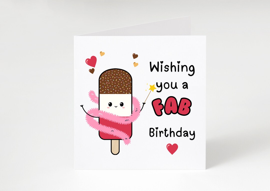 Wishing You a FAB Birthday Card, Celebrate, 'fab Lolly, Fun, Colourful ...