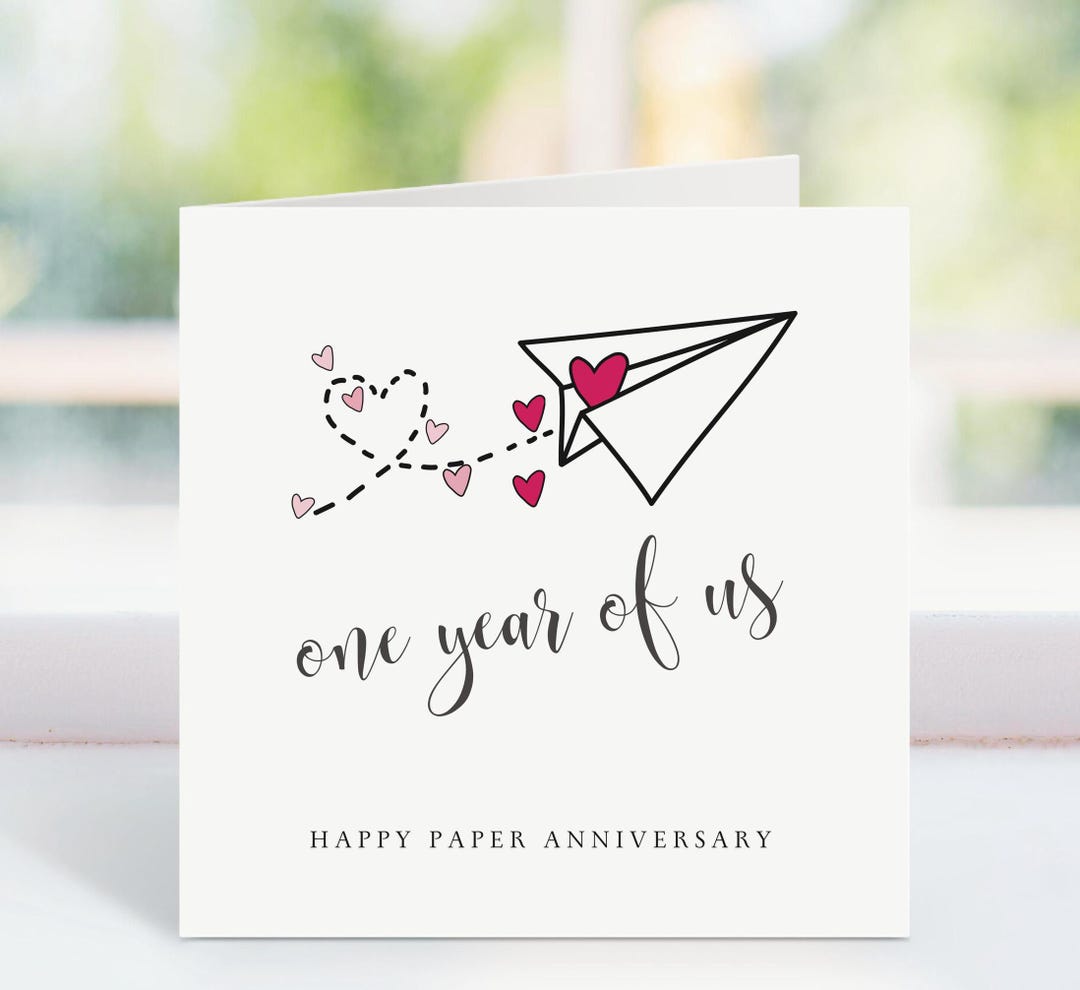 First Wedding Anniversary Card, PAPER WEDDING ANNIVERSARY, 'one Year of ...