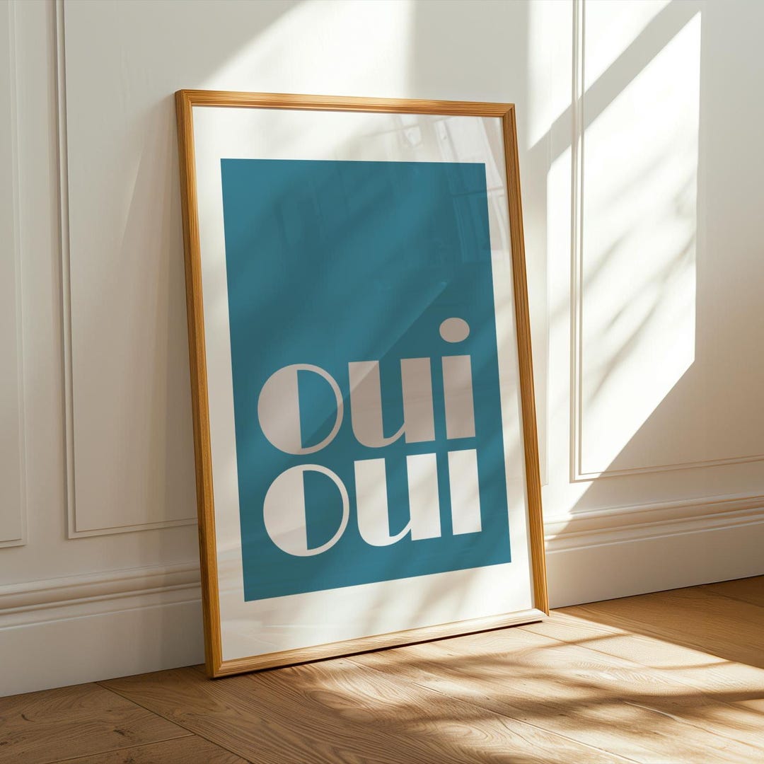 Oui Oui Print | French Bathroom Typography Art - Etsy