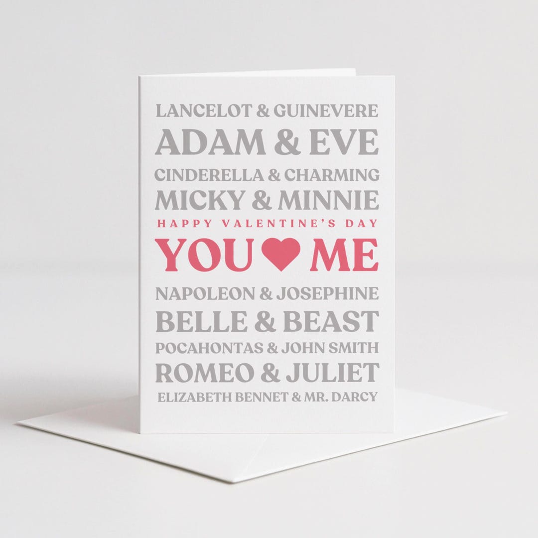 Iconic Lovers Valentines Day Card - Etsy
