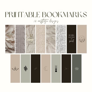 14 Printable Bookmarks | Aesthetic Boho Bookmark Designs, Instant ...