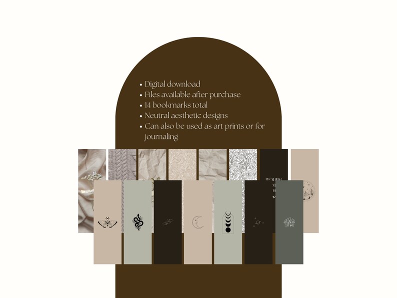 14 Printable Bookmarks | Aesthetic Boho Bookmark Designs, Instant ...