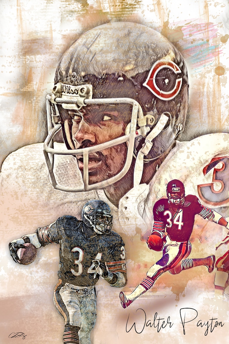 Walter Payton of the Chicago Bears - Etsy