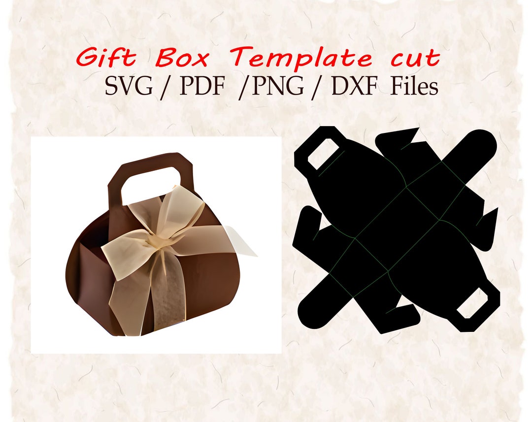 Gift Box Template Cut.svgdxfpngpdf Digital Downloads - Etsy