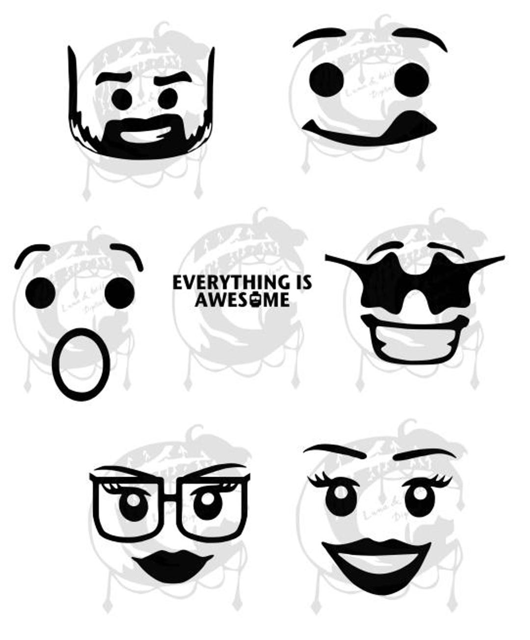 Everything is Awesome Block Faces Set - Etsy