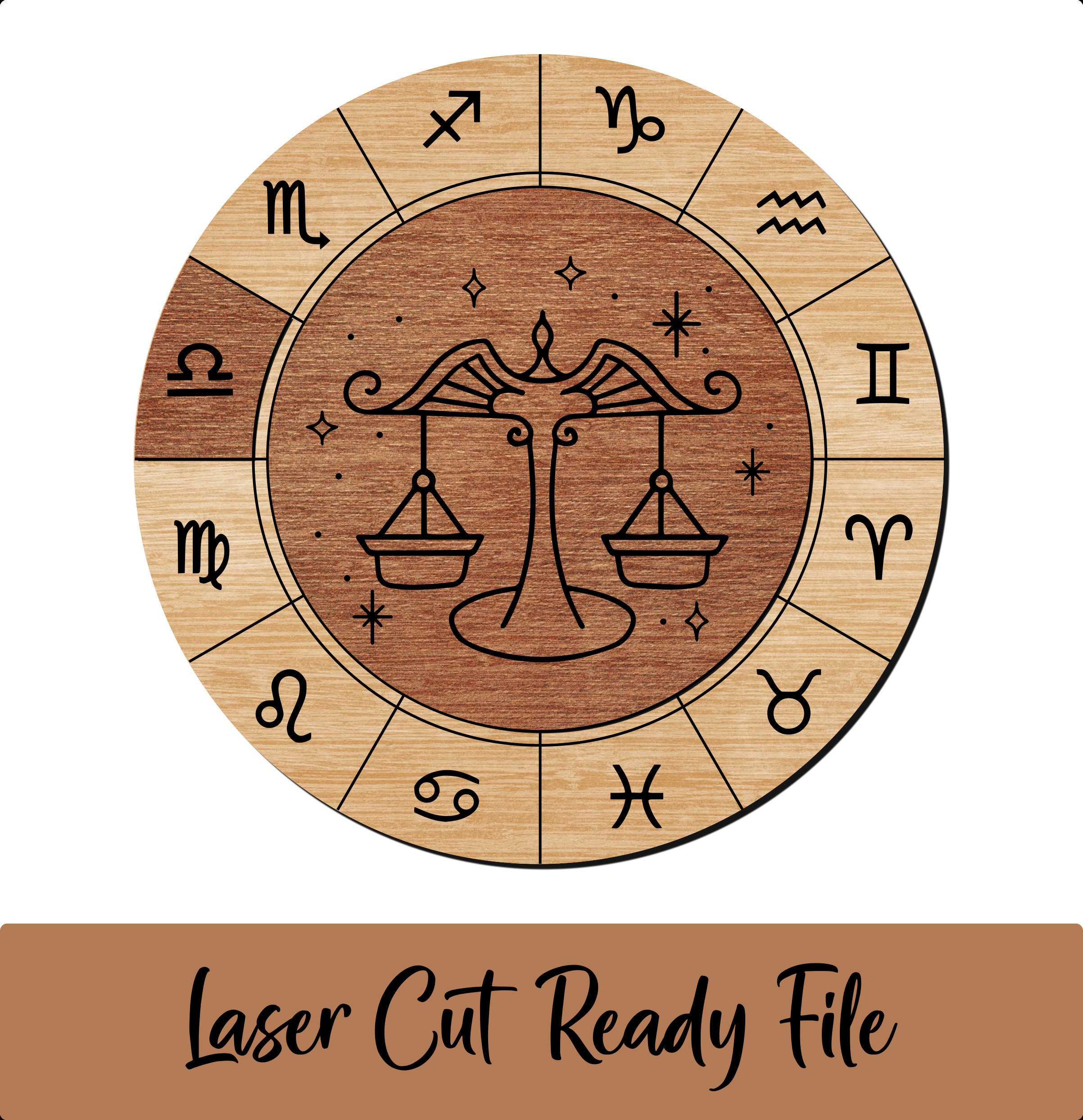 Zodiac Sign Cut File for Glowforge and Laser Zodiac Sign SVG - Etsy