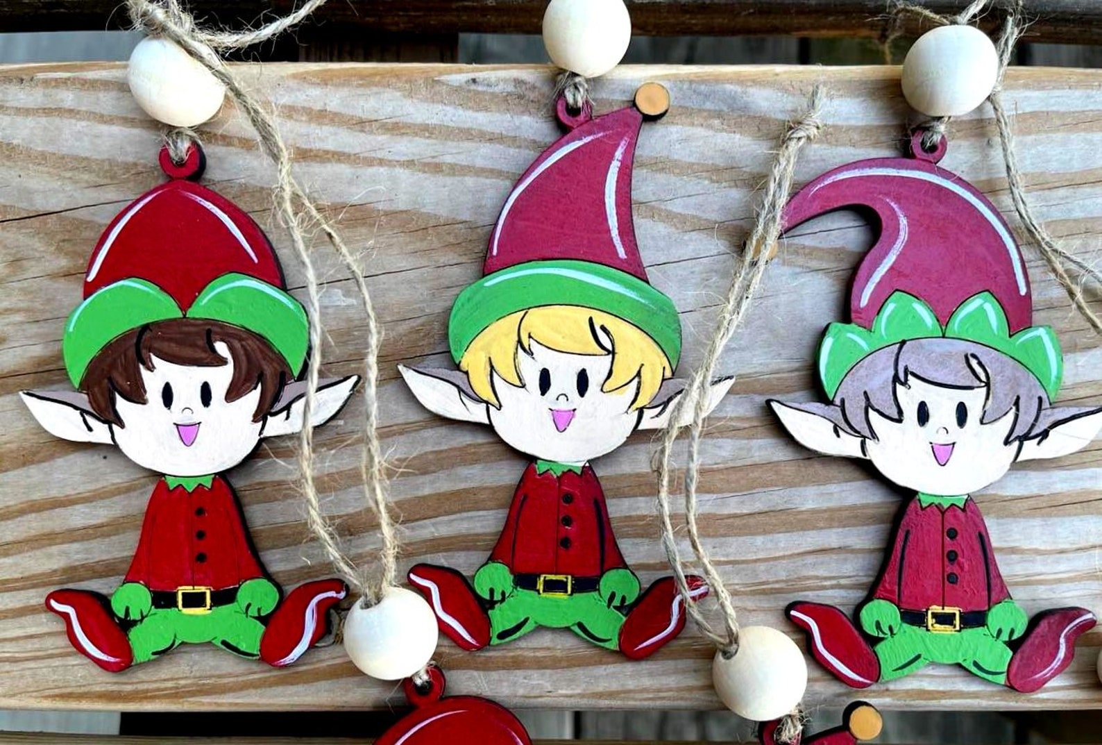 Christmas Elf Ornaments Laser Cut File 7 Different Designs - Etsy