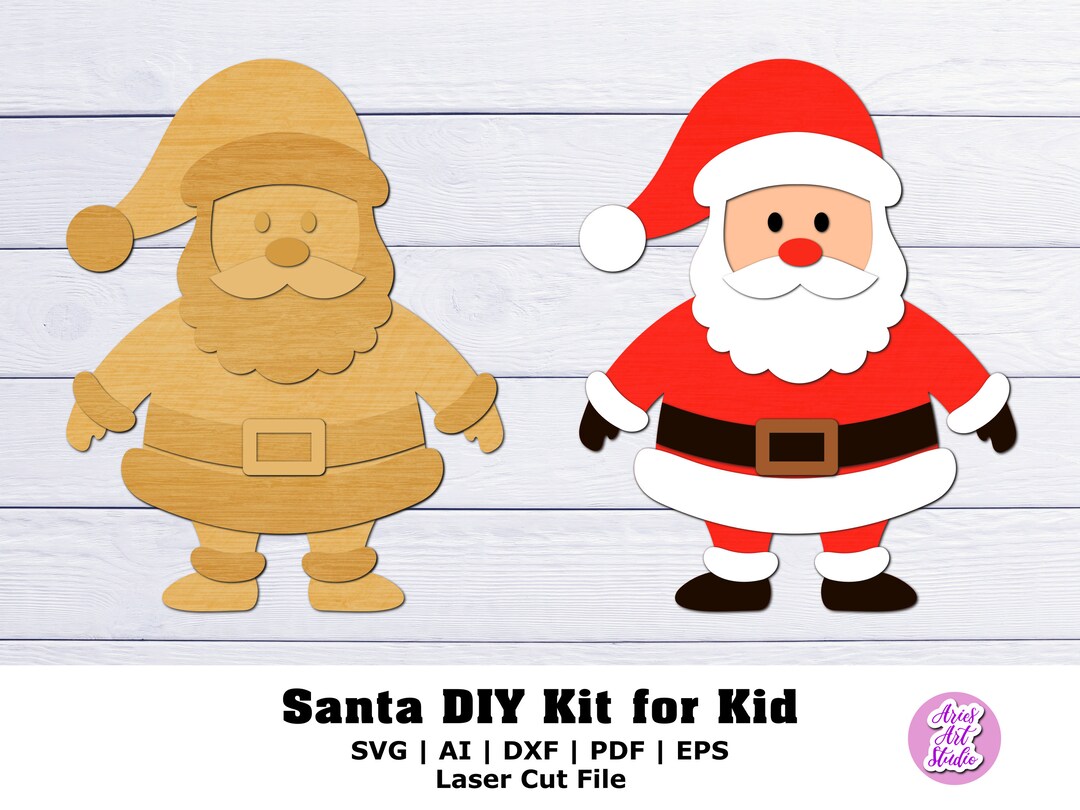 Santa SVG, Christmas Santa Stand SVG, Laser File Glowforge, Christmas ...