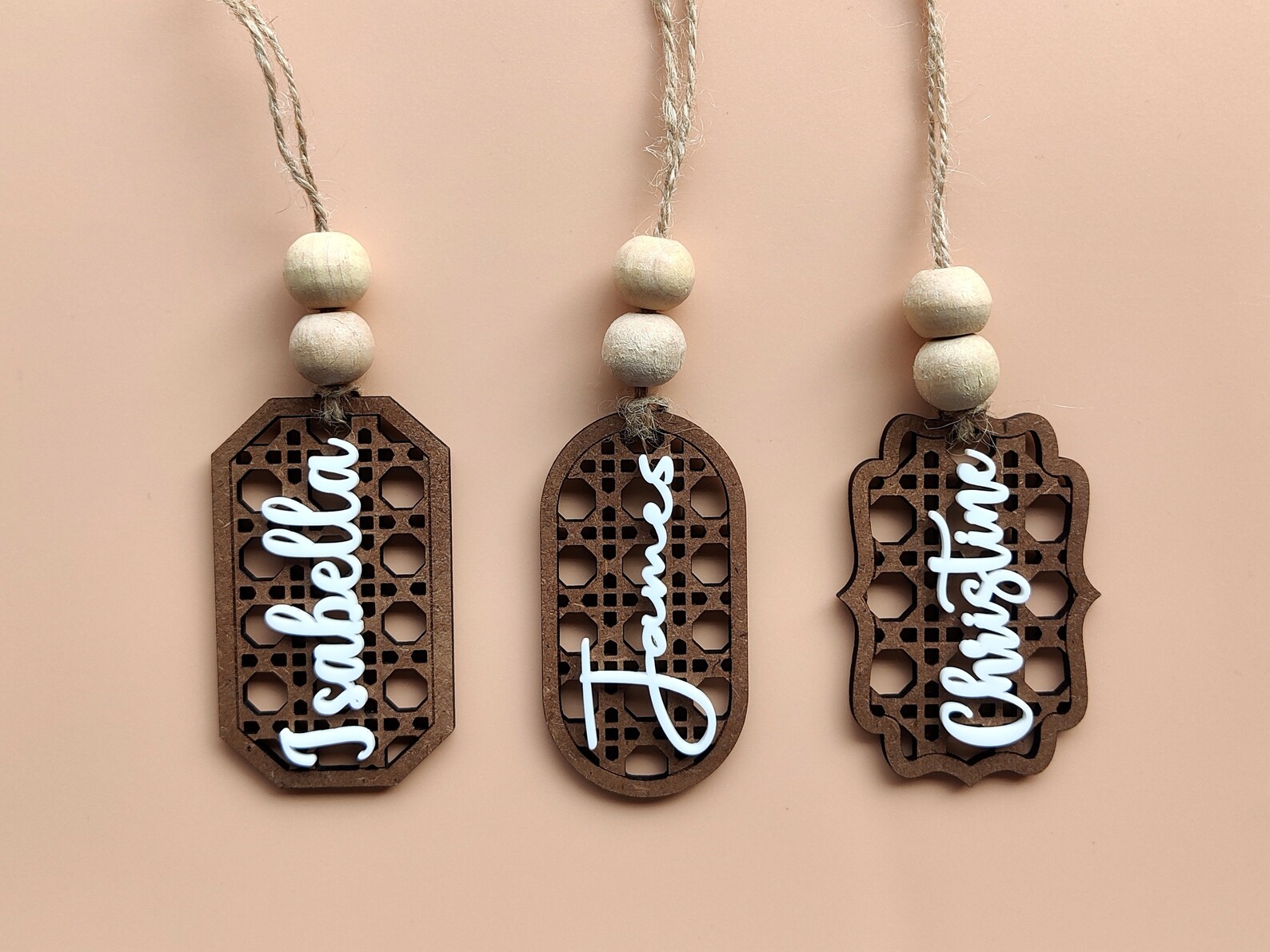 Rattan Stocking Name Tags SVG Laser Cut File 7 Different - Etsy