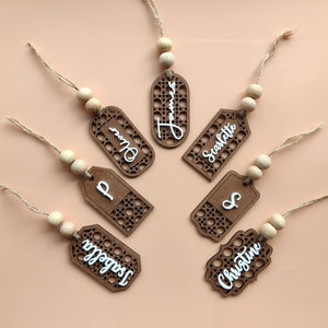 Rattan Stocking Name Tags SVG Laser Cut File, 7 Different Shapes and 3 ...