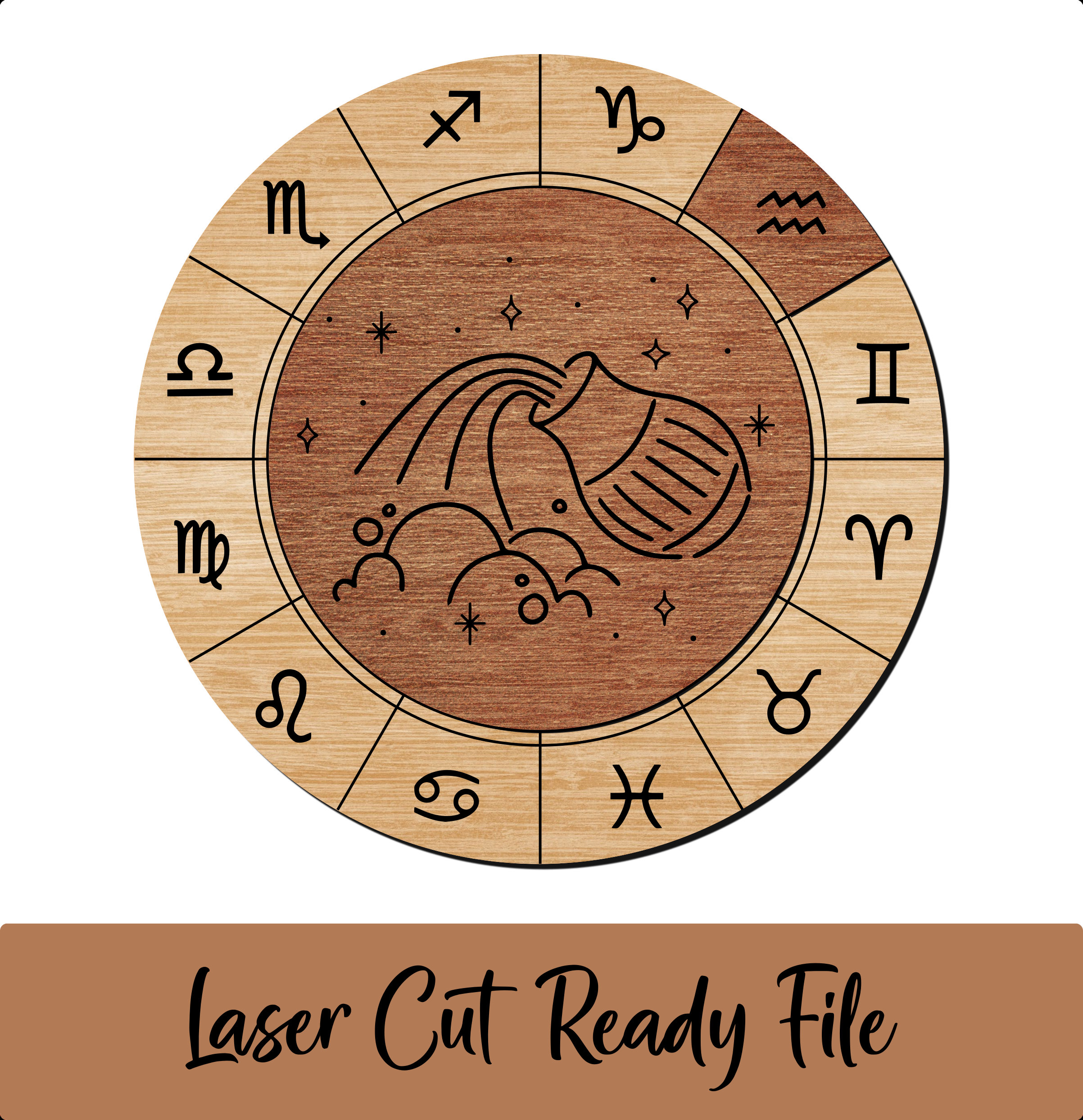 Aquarius Zodiac Sign Cut File for Glowforge and Laser Zodiac - Etsy