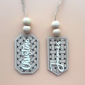 Rattan Stocking Name Tags SVG Laser Cut File, 7 Different Shapes and 3 ...