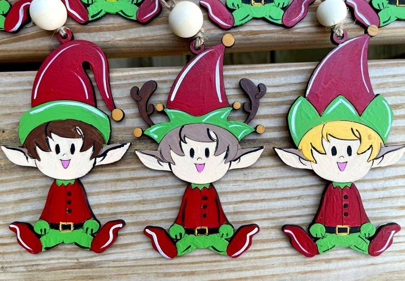 Christmas Elf Ornaments Laser Cut File 7 Different Designs - Etsy