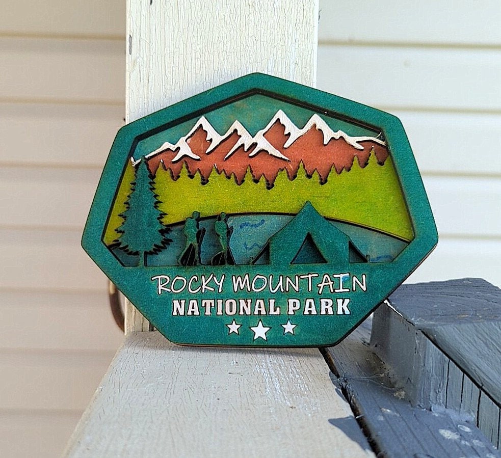 National Park Sign Rocky Mountain Multilayer Sign Laser Ready - Etsy