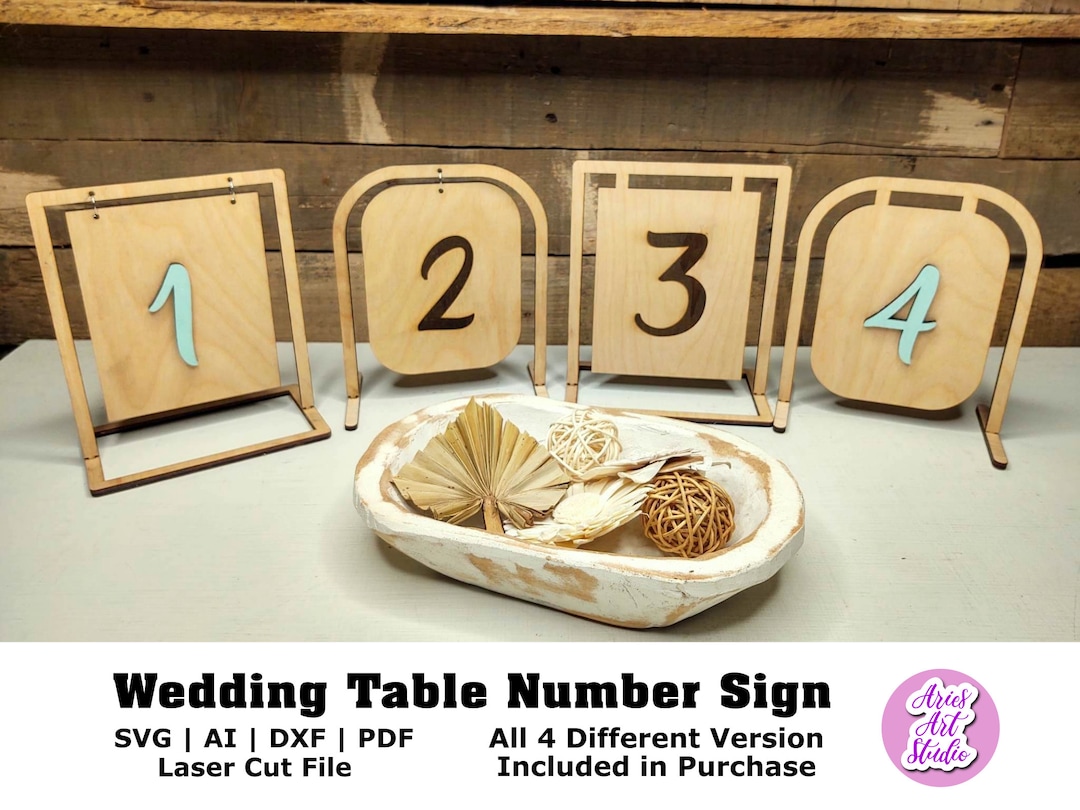 Wedding Table Number SVG, Table Number With Holder, Numbers Wedding ...