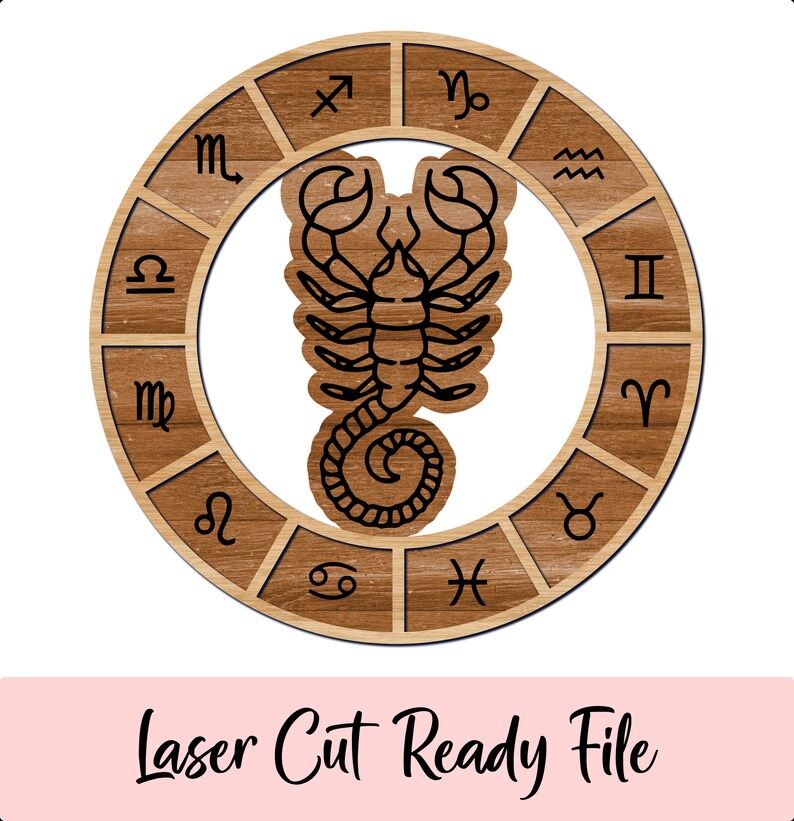 Scorpio Zodiac Sign Cut File for Glowforge and Laser Zodiac - Etsy