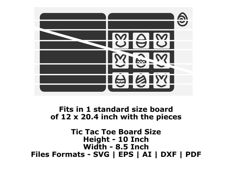 Tic Tac Toe Easter SVG Laser Cut File, Easter Theme, Laser Template ...