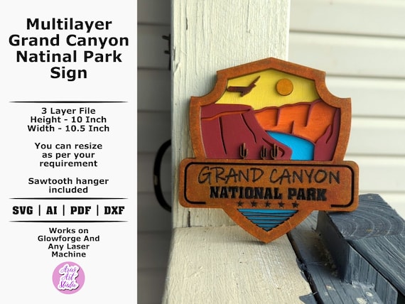 National Park Sign Grand Canyon Multilayer Sign Adventure - Etsy