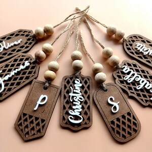 Rattan Stocking Name Tags SVG Laser Cut File, 7 Different Shapes and 3 ...