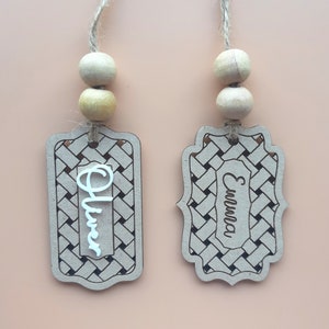 Rattan Stocking Name Tags SVG Laser Cut File, 7 Different Shapes and 3 ...