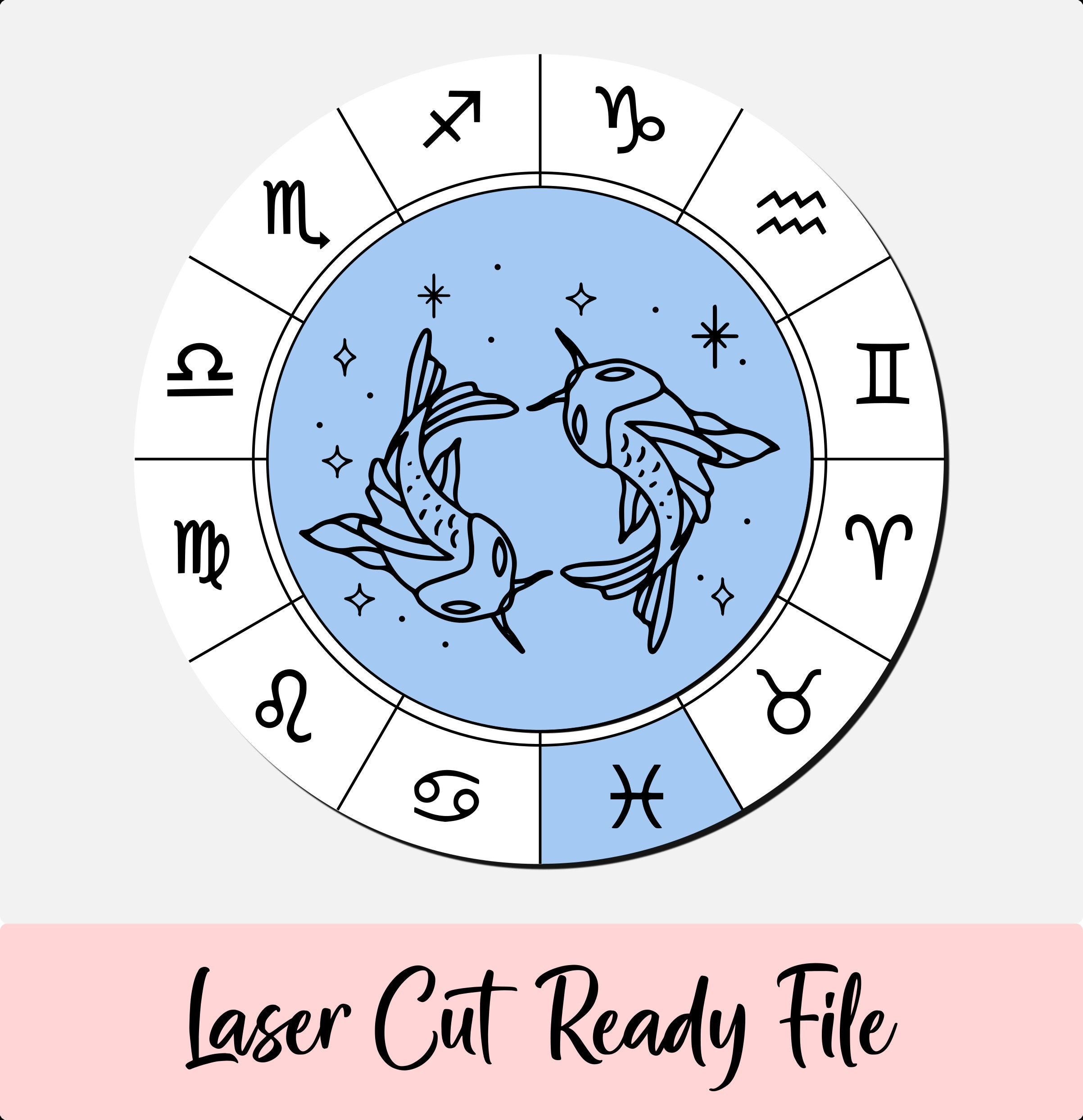 Zodiac Sign Cut File for Glowforge and Laser Zodiac Sign SVG - Etsy