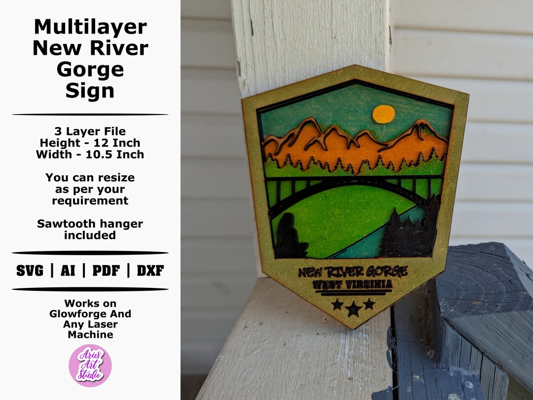 New River Gorge Sign,national Park Sign, Adventure Forest Trek Camping ...