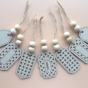 Rattan Stocking Name Tags SVG Laser Cut File, 7 Different Shapes and 3 ...