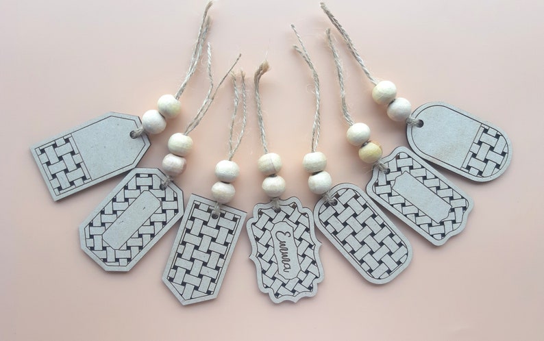 Rattan Stocking Name Tags SVG Laser Cut File 7 Different - Etsy