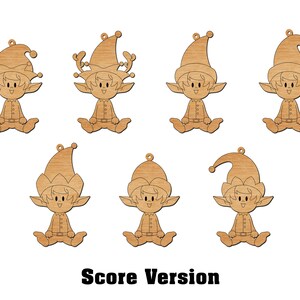 Christmas Elf Ornaments Laser Cut File, 7 Different Designs Each With ...