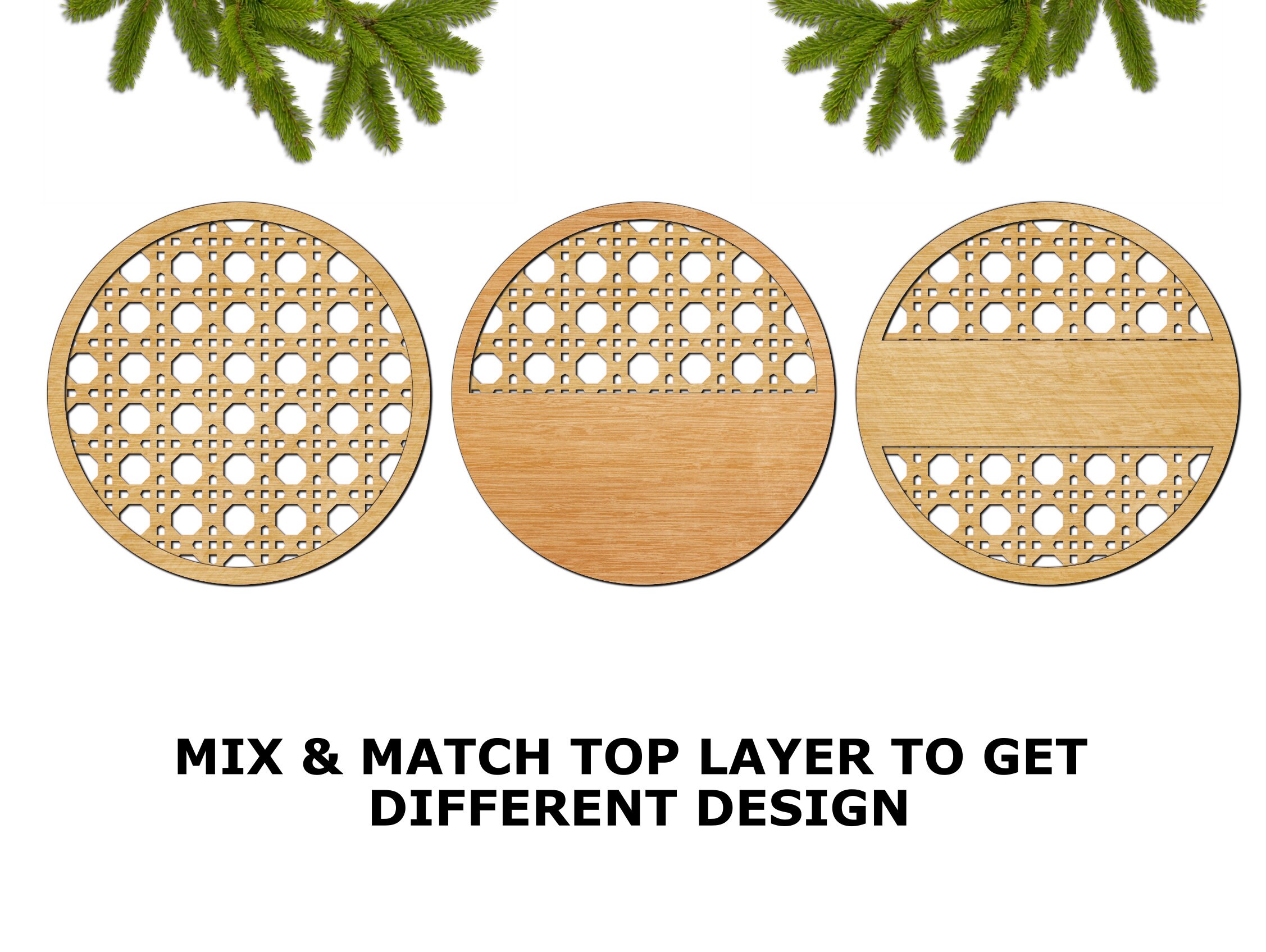 Rattan Door Hanger SVG Laser Cut File 3 Rattan Pattern 3 Top - Etsy UK