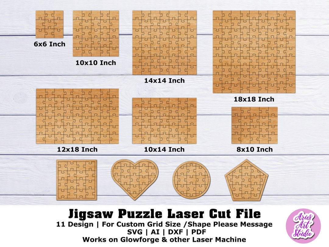 Jigsaw Puzzle SVG Laser Cut File, Puzzle Svg, Jigsaw Pieces SVG, Heart ...
